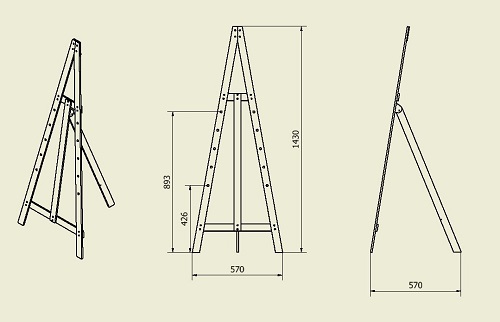 Easel / Tripod acrylic clear E1500 - Walmont