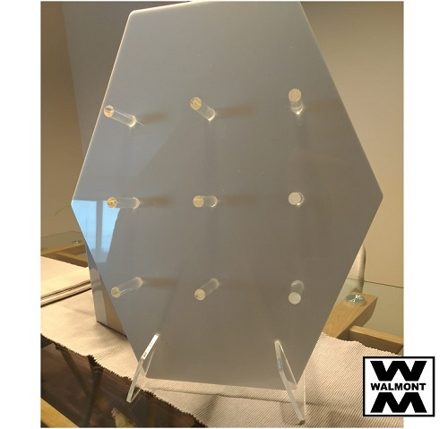 Donut Wall Perspex White 50 x 45cm 9 pegs - Walmont