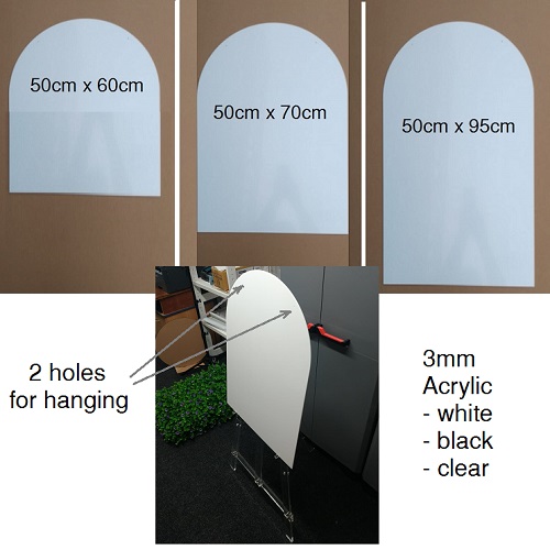 Arched Sign Board Acrylic 3mm - Walmont